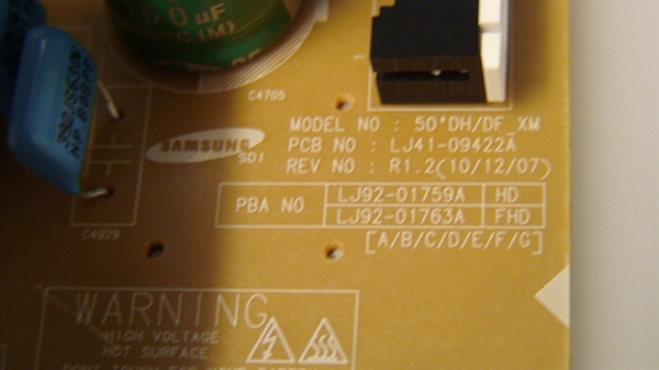 HDTV PARTS. BN96-16516A, LJ41-09422A, LJ92-01763A, LJ92-01759A ...