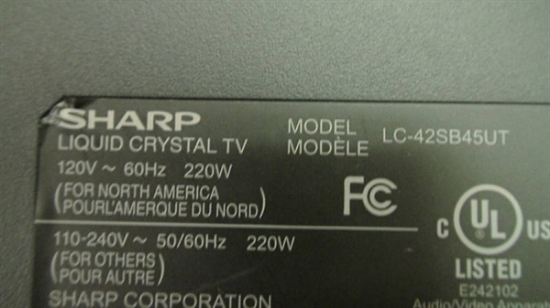 HDTV PARTS. SUMITOMO-G, AWM 20624, AWM 20798, AWM 20624, LC-42SB45UT ...