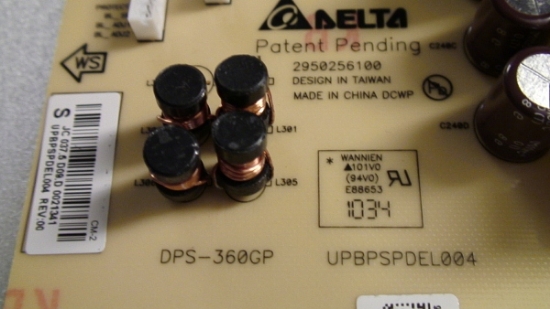 HDTV PARTS. UPBPSPDEL004, DPS360GPA, 2950256100, DPS-360GP, E88653 ...
