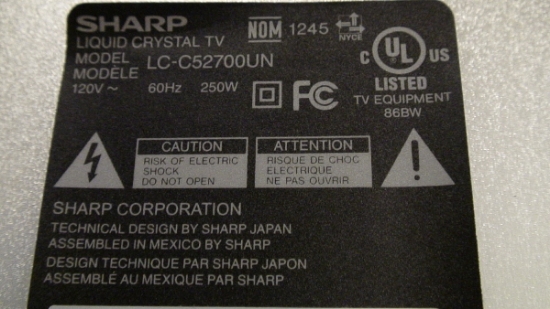 HDTV PARTS. DUNTKE266FM02, KE266WJ, FE266WJ, A844WJ3A, PD374WJ, TV KEY ...