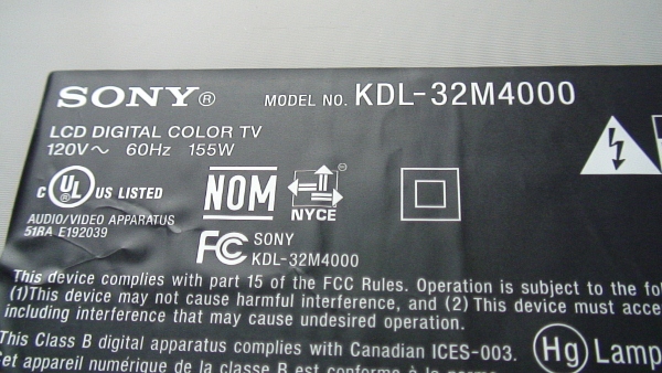HDTV PARTS. LVDS CABLE, SONY LVDS CABLE, KDL-32M4000 LVDS CABLE, NEB ...