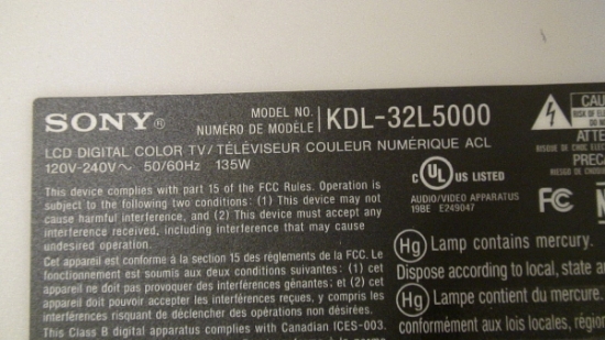 HDTV PARTS. 413219401, 4-132-178-2, TV STANDS, SONY BASE, KDL-22L5000 ...