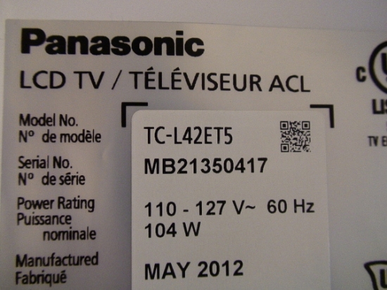 HDTV PARTS. TBL5ZX0268, TBL5ZA32991, TV BASE, TV STAND, PANASONIC ...