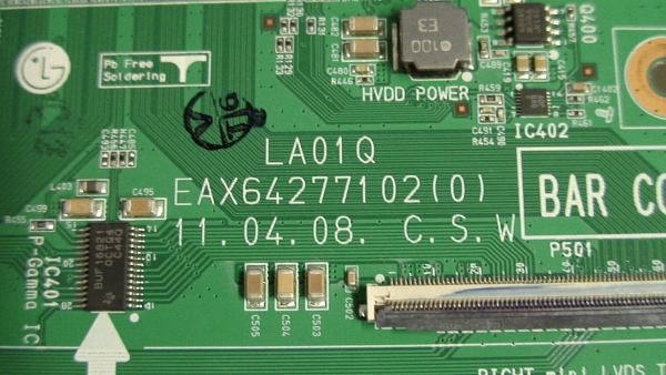 HDTV PARTS. EBR61488901, EBR74233601, EAX64277102(0), 55LV5300-UA ...
