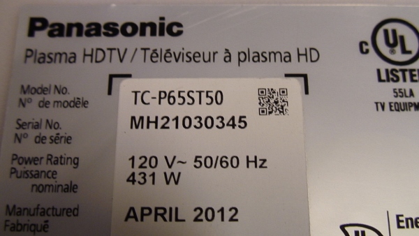 HDTV PARTS. TXNSD1RCUU, TNPA5542, TNPA55421SD, TC-P65ST50, TC-P65GT50 ...