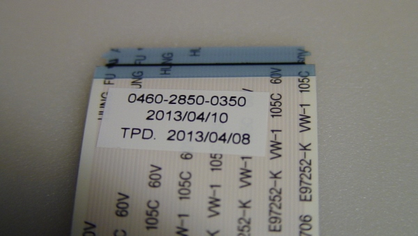 HDTV PARTS. 0460-2850-0350, 0460-2850-0290, AWM 2076 E97252-K VW-1 ...