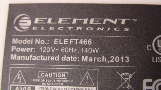 HDTV PARTS. Y1350076, ELEFT466, ELEMENT 46 LED TV NECK STANDS, TV NECK ...