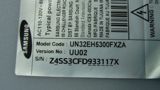HDTV PARTS. ELETECK E254881, UN32EH5300F, UN32EH5000F, UN32EH5300FXZA ...