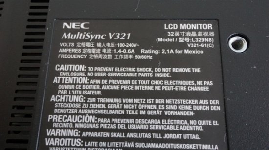 HDTV PARTS. NEC V321-2 32" Commercial LCD Monitor, NEC V321-2, NEC 32 ...