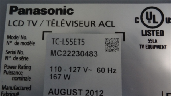 HDTV PARTS. N5HBZ0000090, TC-L55ET5, TC-L42ET51, TC-L47ET51, TC-L55ET51 ...