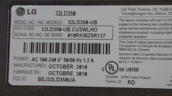 HDTV PARTS. EAD61070453, 3YST101007(415), LC320WXE, 32LD350, 32LD350-UB ...