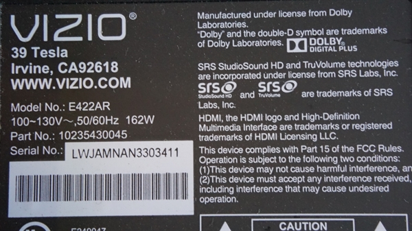 HDTV PARTS. DNUR-W5370, E187451, 50.73U09.001, 48DNUR14.0GA, E422AR ...