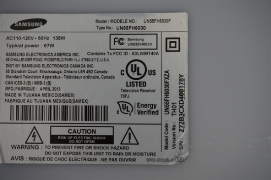 HDTV PARTS. SAMSUNG 2012SVS55, E88441, BN41-01826A, BN96-21488A ...