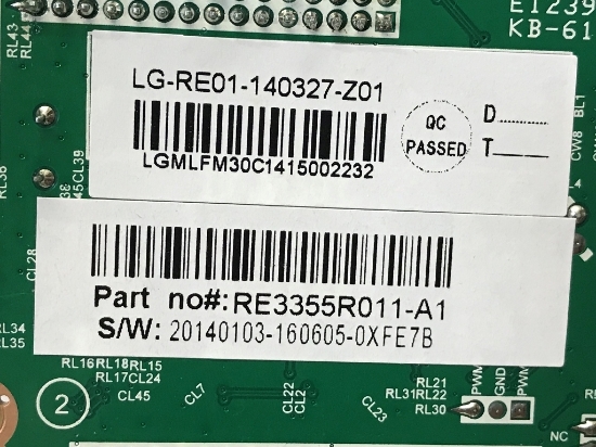 HDTV PARTS. RE3355R011-A1, LF. M50.C 30C1417, E123995, LED46C45RQ ...