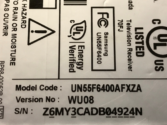 HDTV PARTS. D2GE-550SCB-R3, BN41-01972A, CY-HF550CSLV3H, SAMSUNG ...